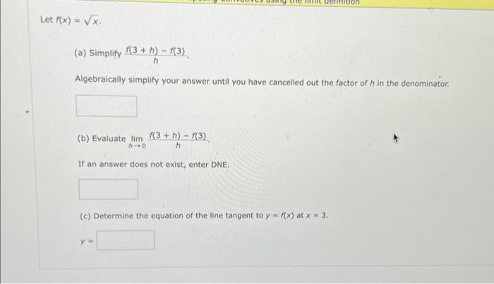 Solved \[ f(x)=\sqrt{x} \] (a) Simplify \( | Chegg.com