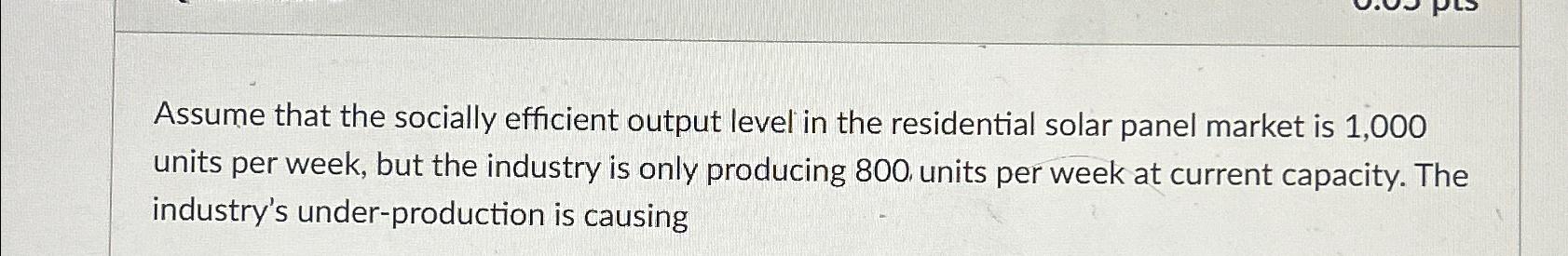 Solved Assume that the socially efficient output level in | Chegg.com