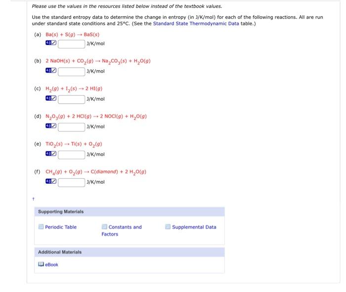 Solved Please use the values in the resources listed below | Chegg.com