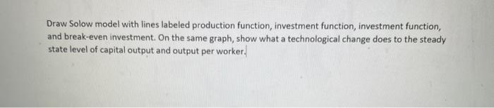 Solved Draw Solow model with lines labeled production | Chegg.com