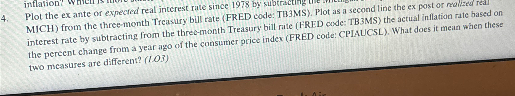 Solved Plot the ex ante or expected real interest rate since | Chegg.com