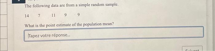 Solved The following data are from a simple random sample. | Chegg.com
