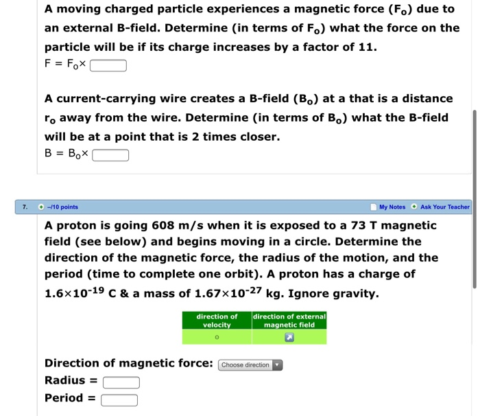 Solved A moving charged particle experiences a magnetic | Chegg.com