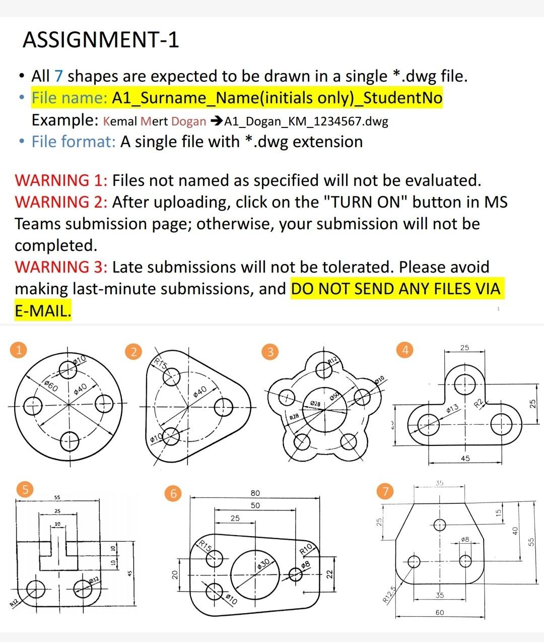 Solved ASSIGNMENT-1 - All 7 shapes are expected to be drawn | Chegg.com