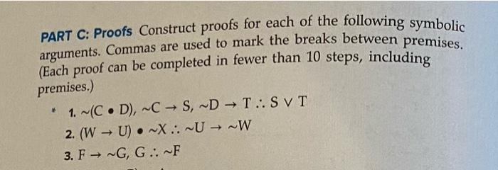 Solved PART C: Proofs Construct proofs for each of the | Chegg.com