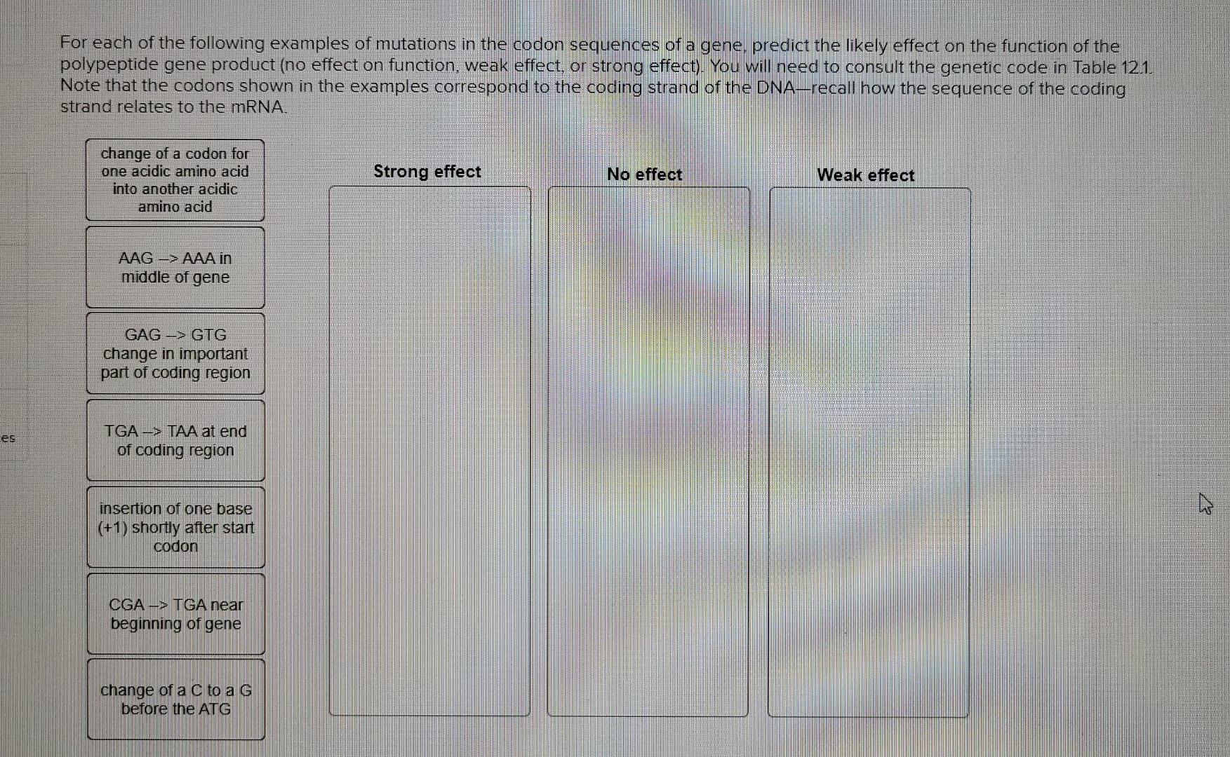 Solved For each of the following examples of mutations in | Chegg.com