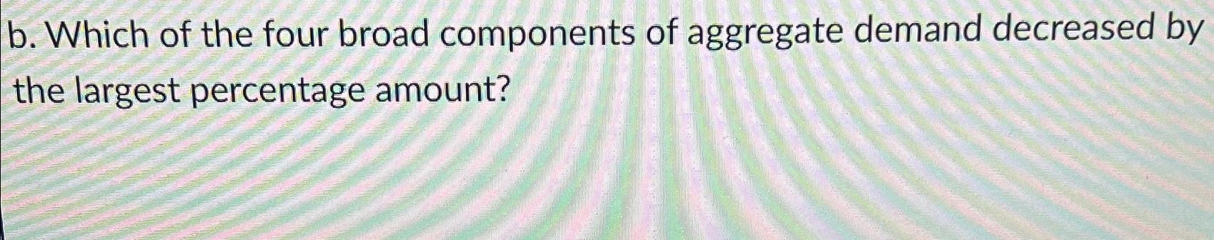 Solved b. ﻿Which of the four broad components of aggregate | Chegg.com