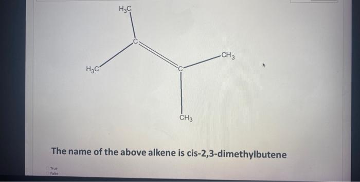 Solved The name of the above alkene is | Chegg.com
