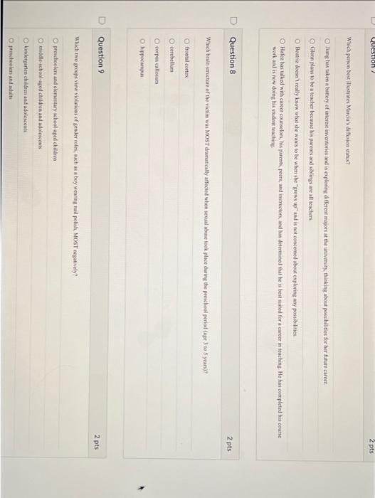 Solved Which perwe best illustrates Marcia's dittunied | Chegg.com