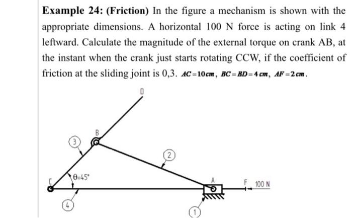 Solved Example 24: (Friction) In the figure a mechanism is | Chegg.com