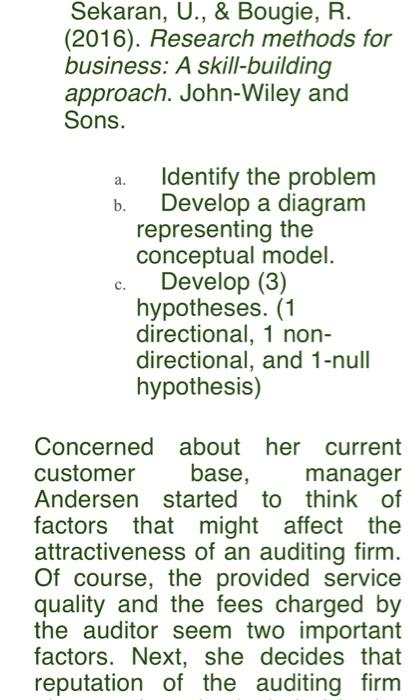 Sekaran, U., & Bougie, R. (2016). Research methods | Chegg.com