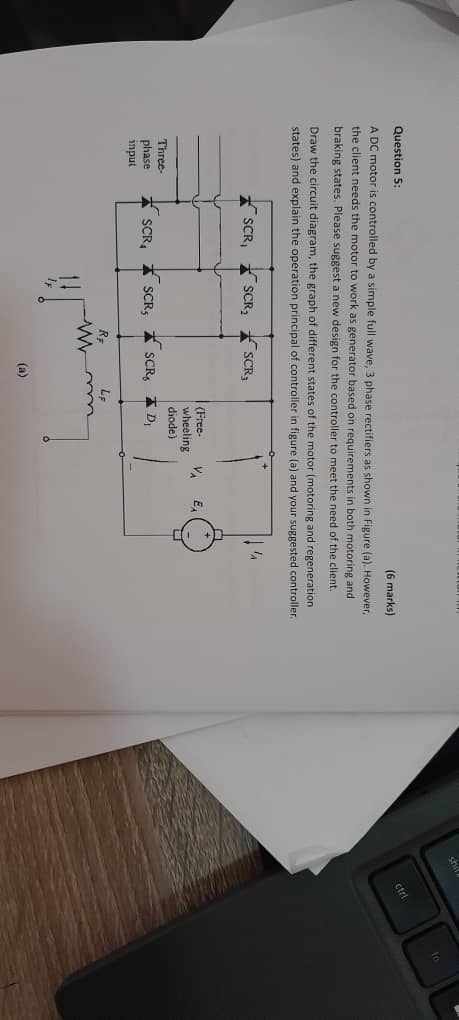 Question 5:( 6 ﻿marks)A DC motor is controlled by a | Chegg.com