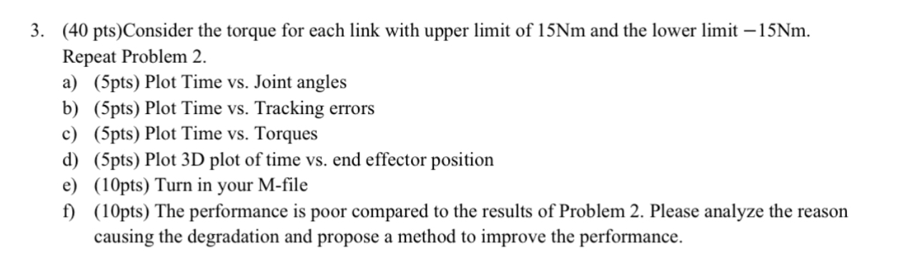 Solved (40 ﻿pts)Consider the torque for each link with upper | Chegg.com