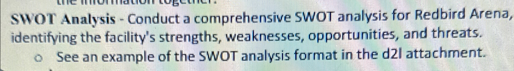 Solved SWOT Analysis - ﻿Conduct a comprehensive SWOT | Chegg.com