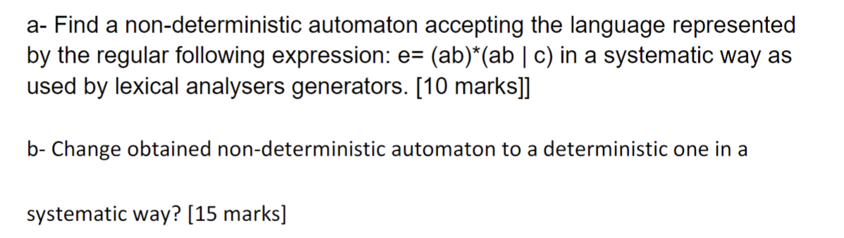 Solved a- ﻿Find a non-deterministic automaton accepting the | Chegg.com