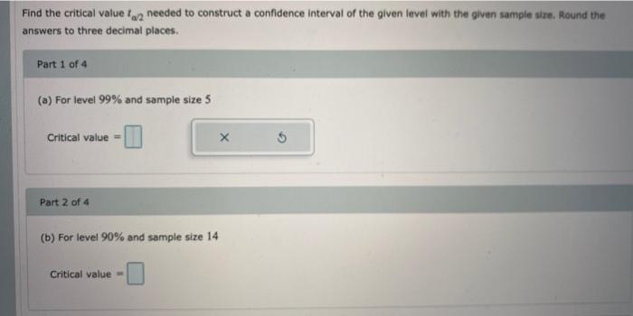 Solved Find the critical value to2 needed to construct a | Chegg.com Solved Find the critical value to2 needed to construct a | Chegg.com