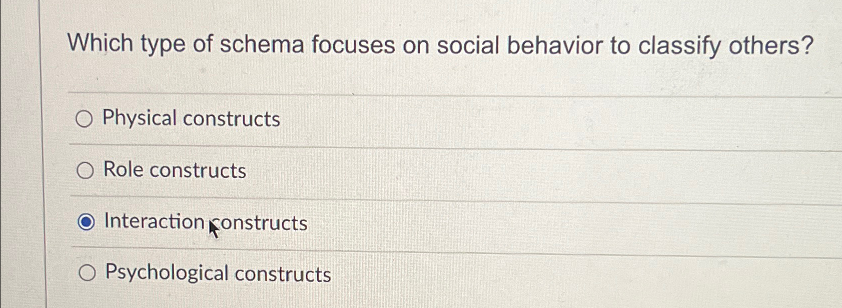Solved Which type of schema focuses on social behavior to | Chegg.com
