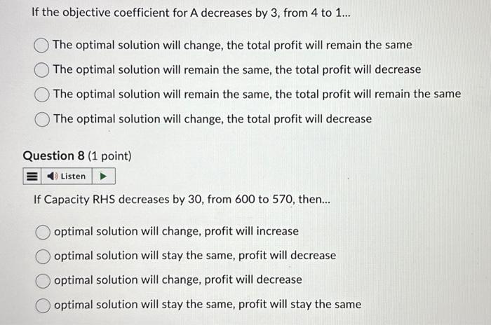 Solved Which constraints are binding? Capacity only Capacity | Chegg.com