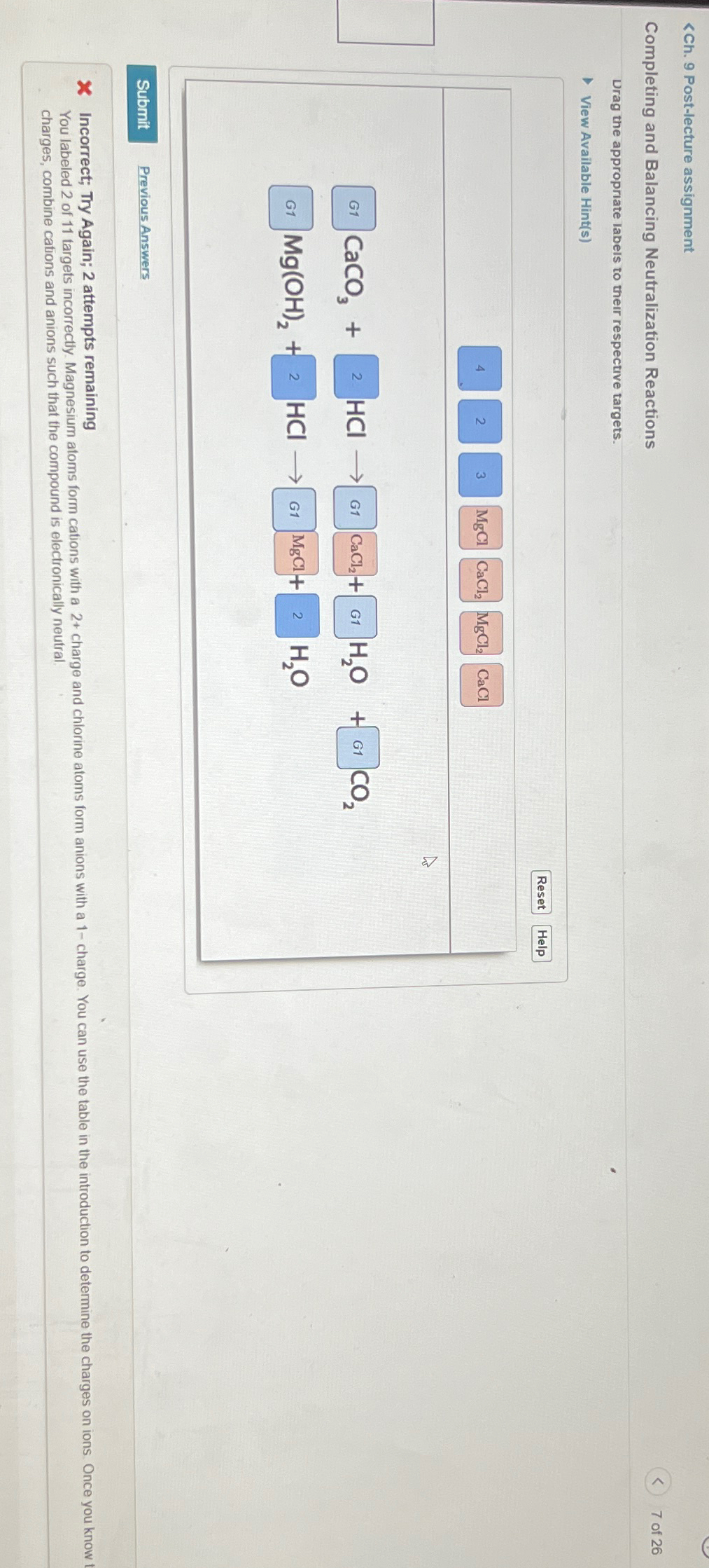 Solved x ﻿Incorrect; Try Again; 2 ﻿attempts remaining | Chegg.com