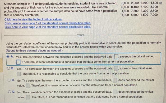 Solved A random sample of 16 undergraduate students | Chegg.com