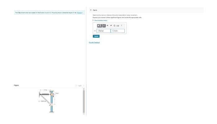 Solved The 5−kg smooth collar has a speed of 3 m/s when it | Chegg.com