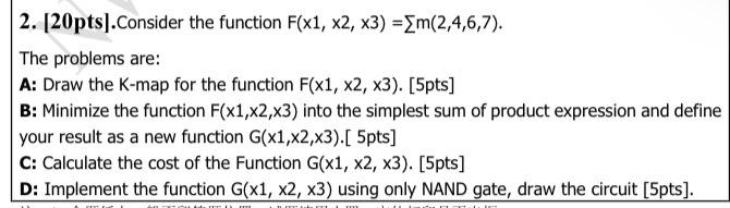 Solved 2. [20pts).Consider the function F(x1, x2, x3) = | Chegg.com