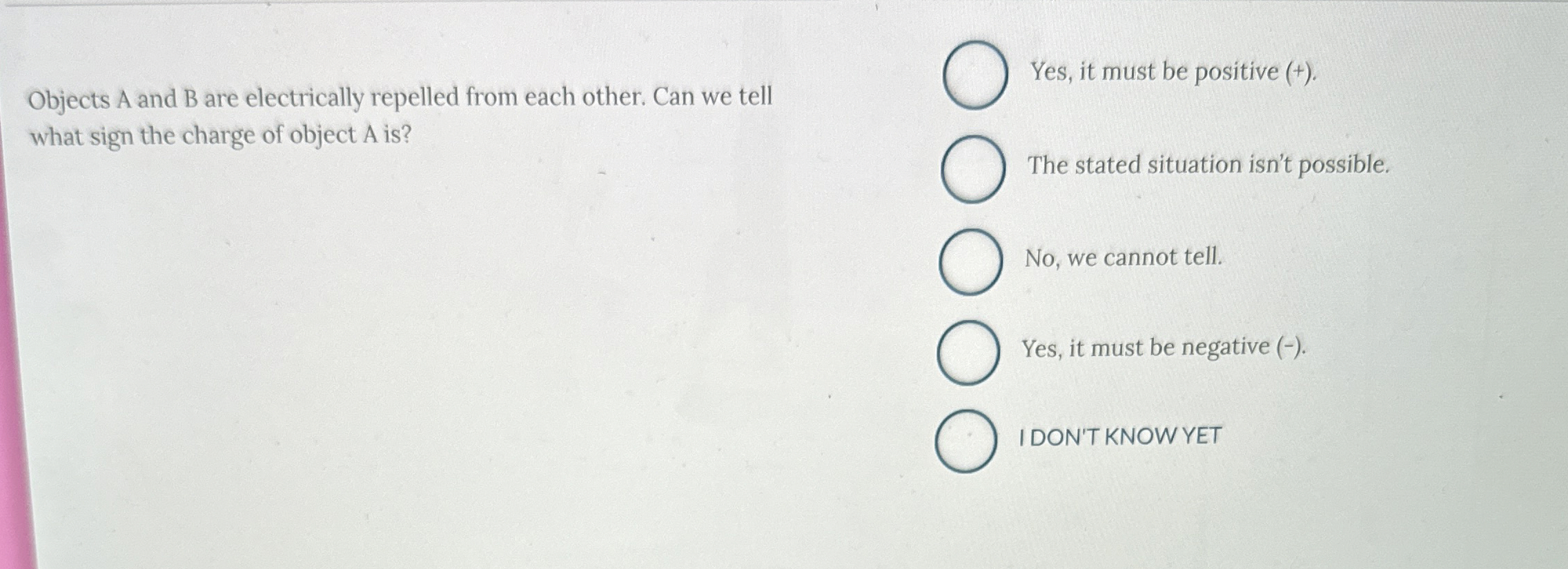 Solved Objects A and B are electrically repelled from each | Chegg.com