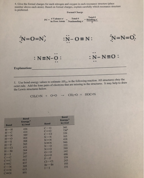 Solved Chemical Bonding 1. Write the Lewis structure for | Chegg.com