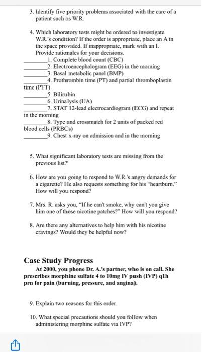 Solved INFARCTION) Instructions: Read the following | Chegg.com