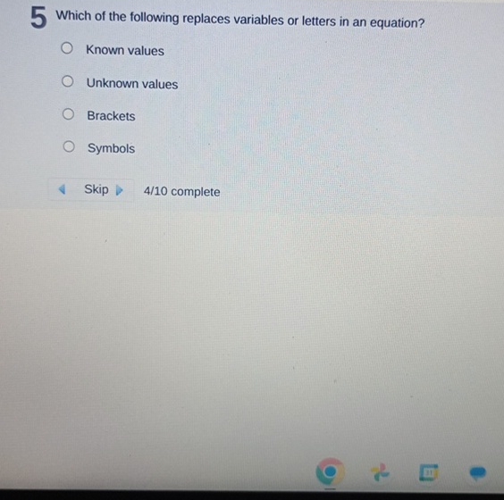 Solved 5 ﻿Which of the following replaces variables or | Chegg.com