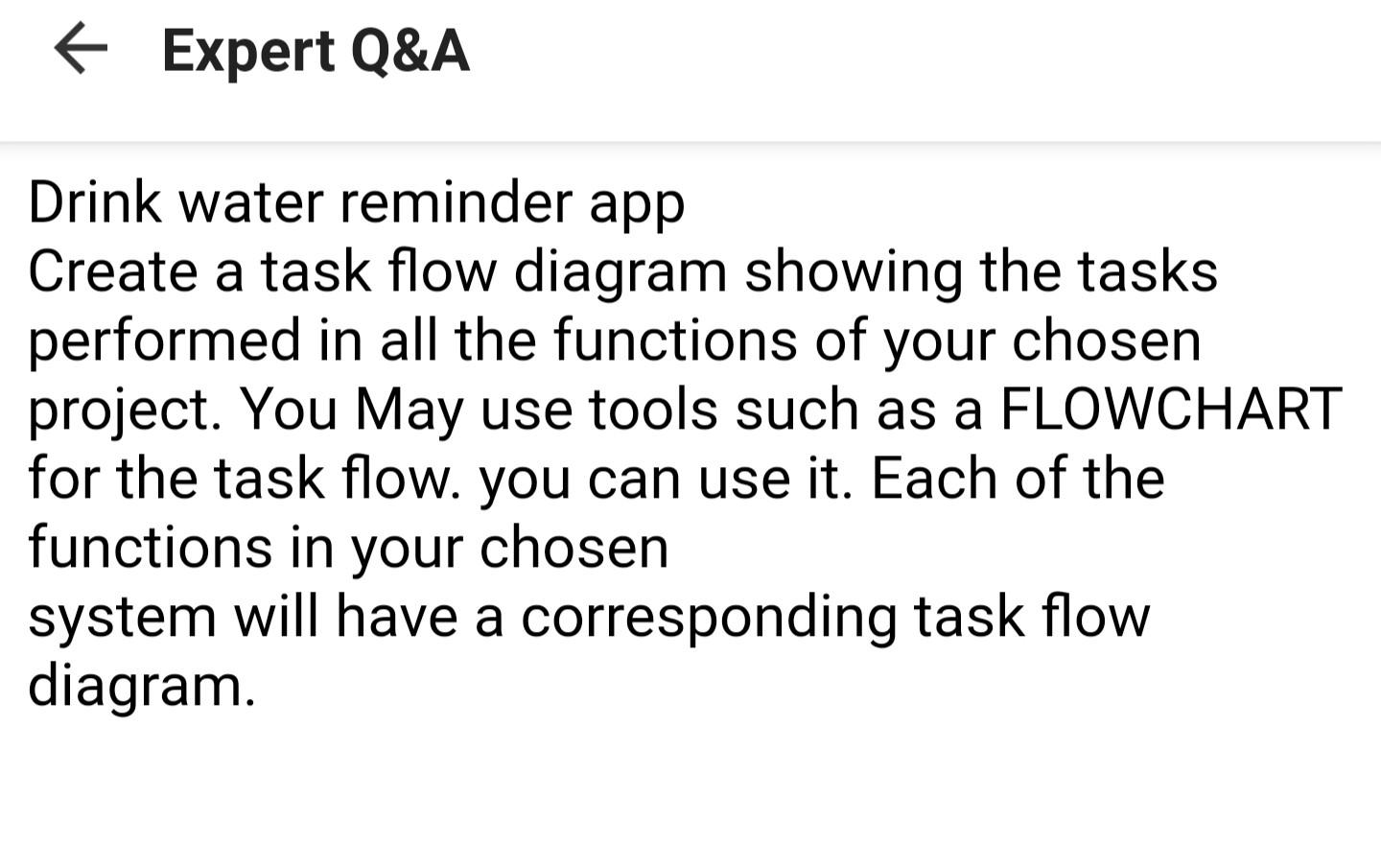 Solved Drink water reminder app Create a task flow diagram | Chegg.com