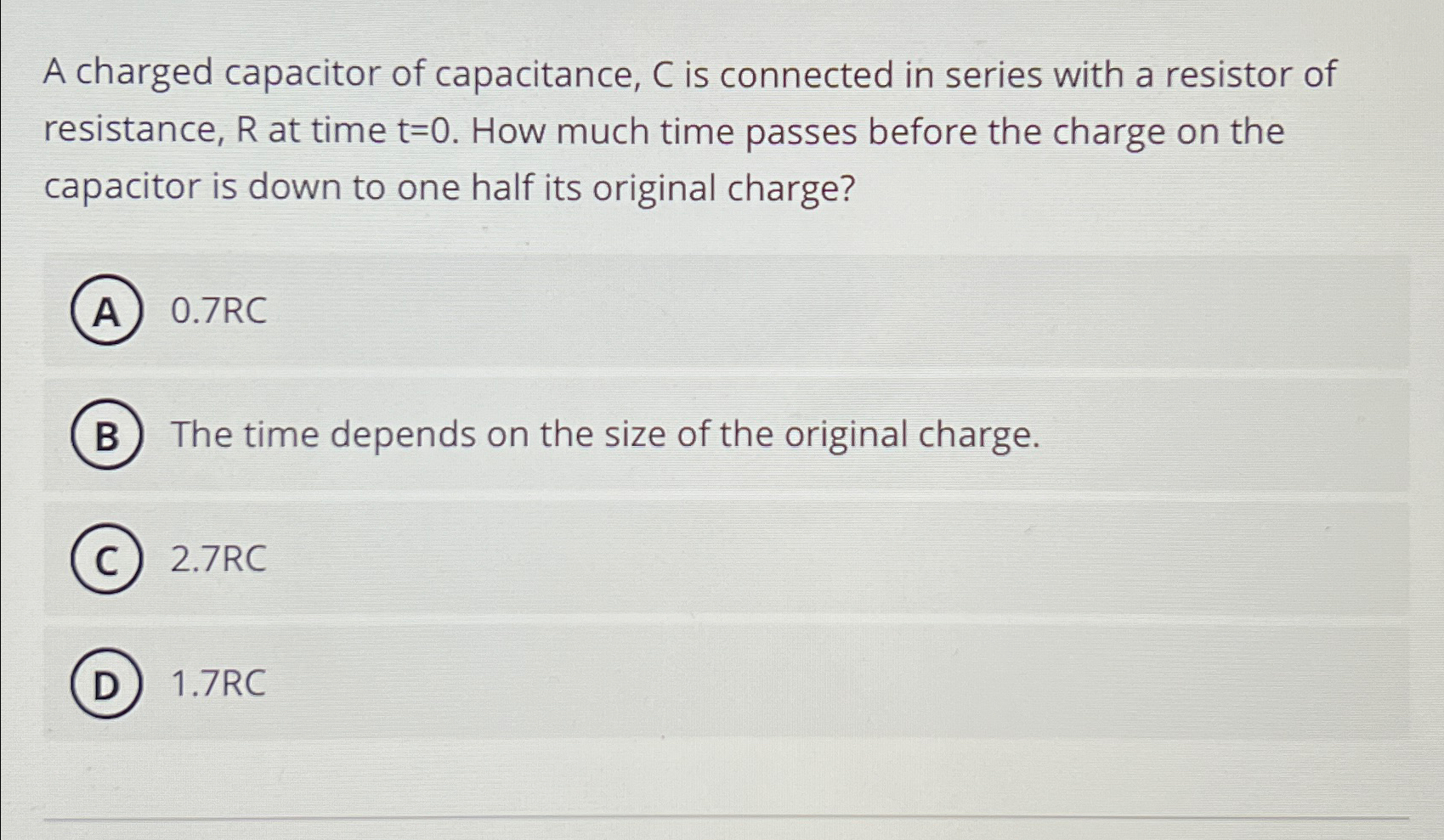 Solved A charged capacitor of capacitance, C ﻿is connected | Chegg.com