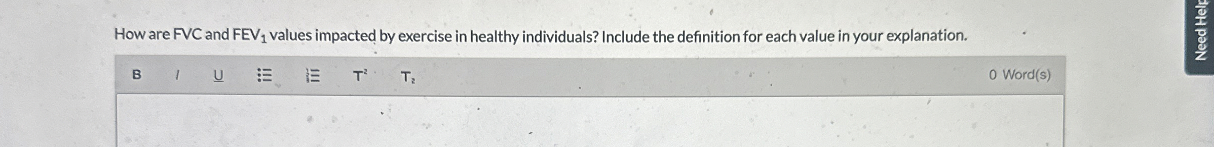 Solved How are FVC ﻿and FEV1 ﻿values impacted by exercise in | Chegg.com