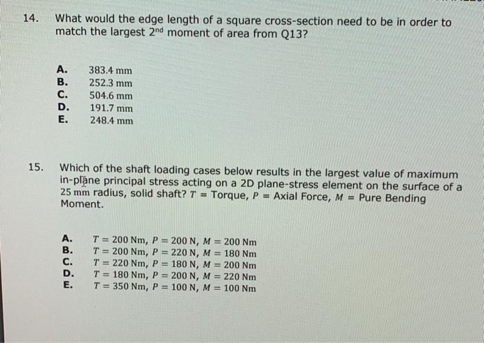 Solved 14. What would the edge length of a square | Chegg.com