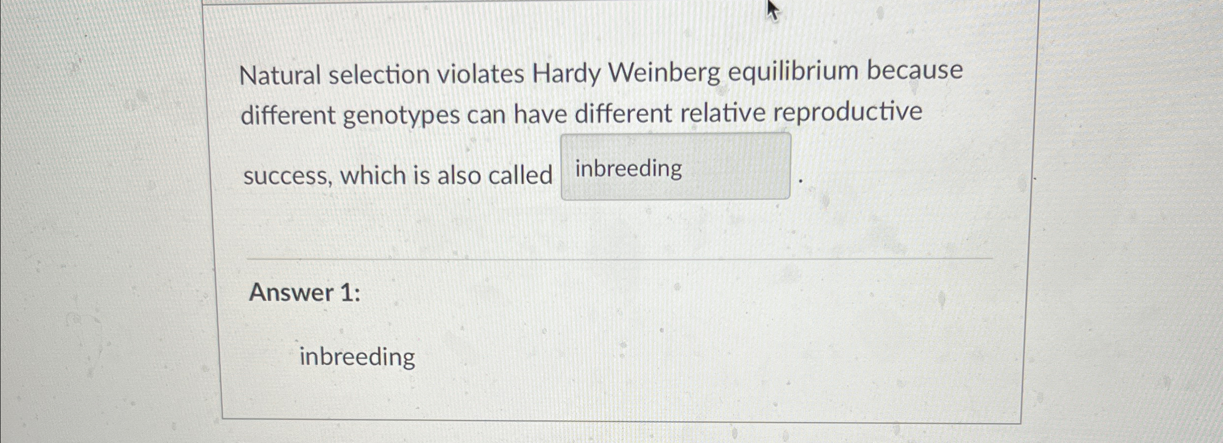 Solved Natural selection violates Hardy Weinberg equilibrium | Chegg.com