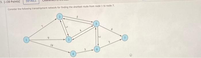 Solved Consider the following transshipment network for | Chegg.com