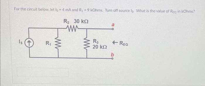Solved For the circuit below, let I5=4 mA and R1=9kOhms. | Chegg.com