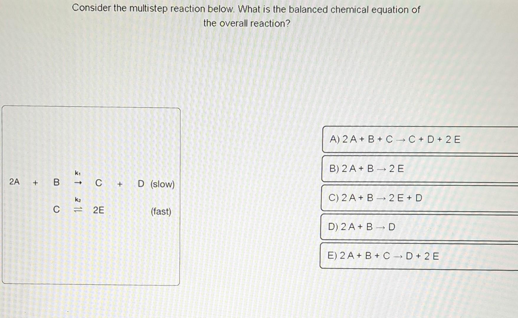 Solved Consider the multistep reaction below. What is the | Chegg.com