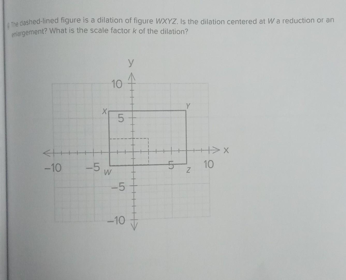Solved \& the dashed-lined figure is a dilation of figure | Chegg.com