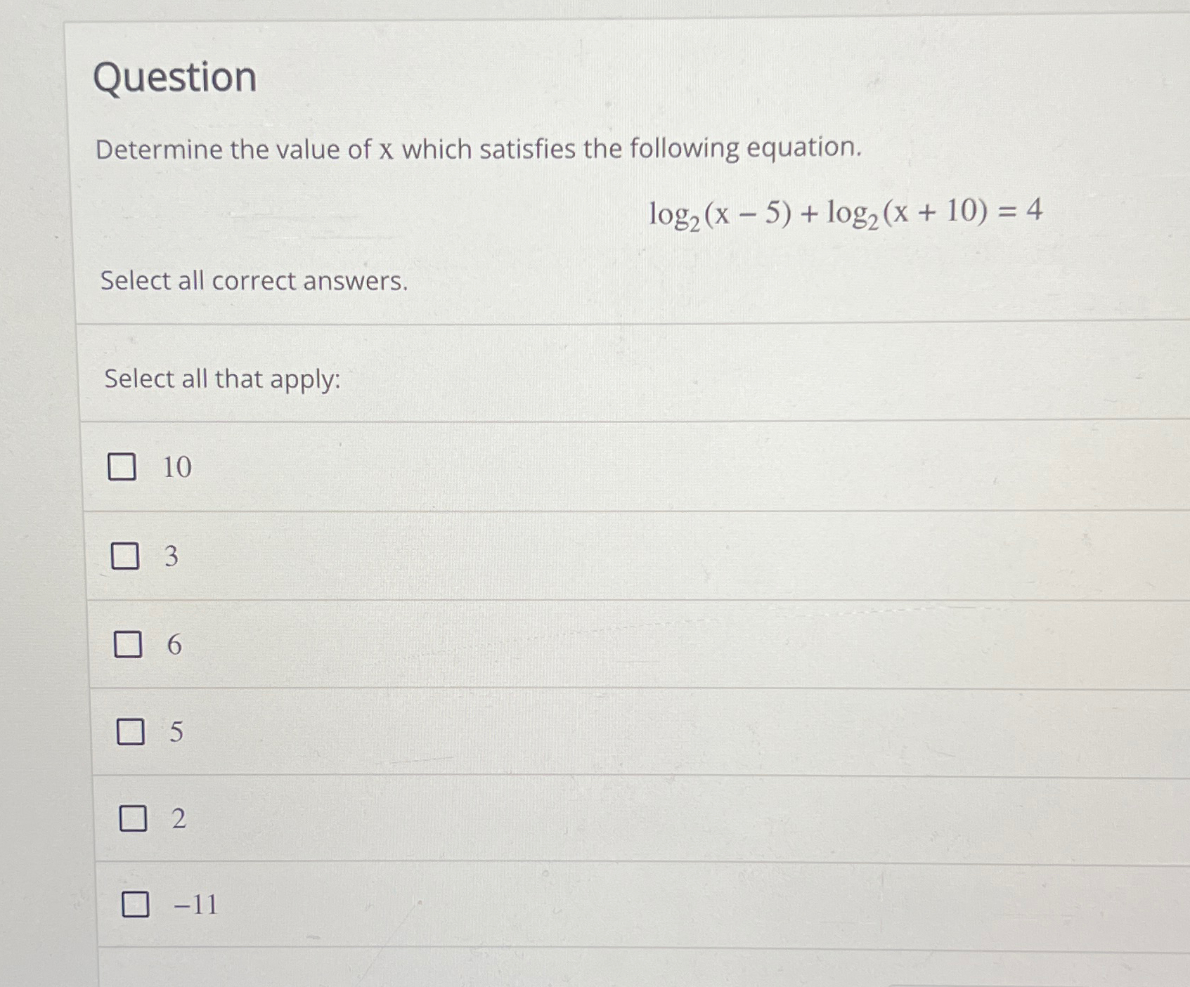 QuestionDetermine the value of x ﻿which satisfies the | Chegg.com