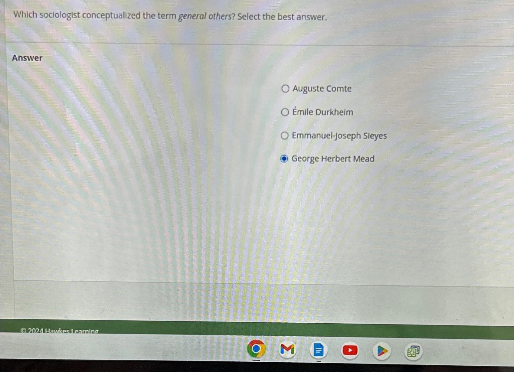 Solved Which sociologist conceptualized the term general | Chegg.com