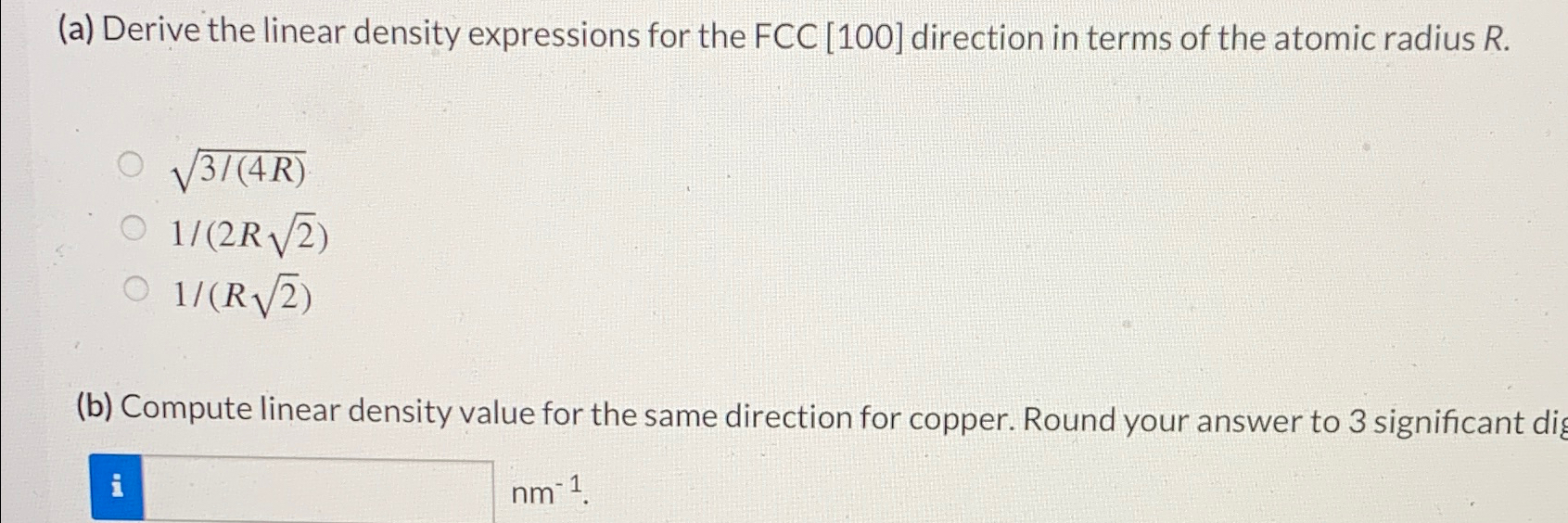 Solved (a) ﻿Derive the linear density expressions for the | Chegg.com