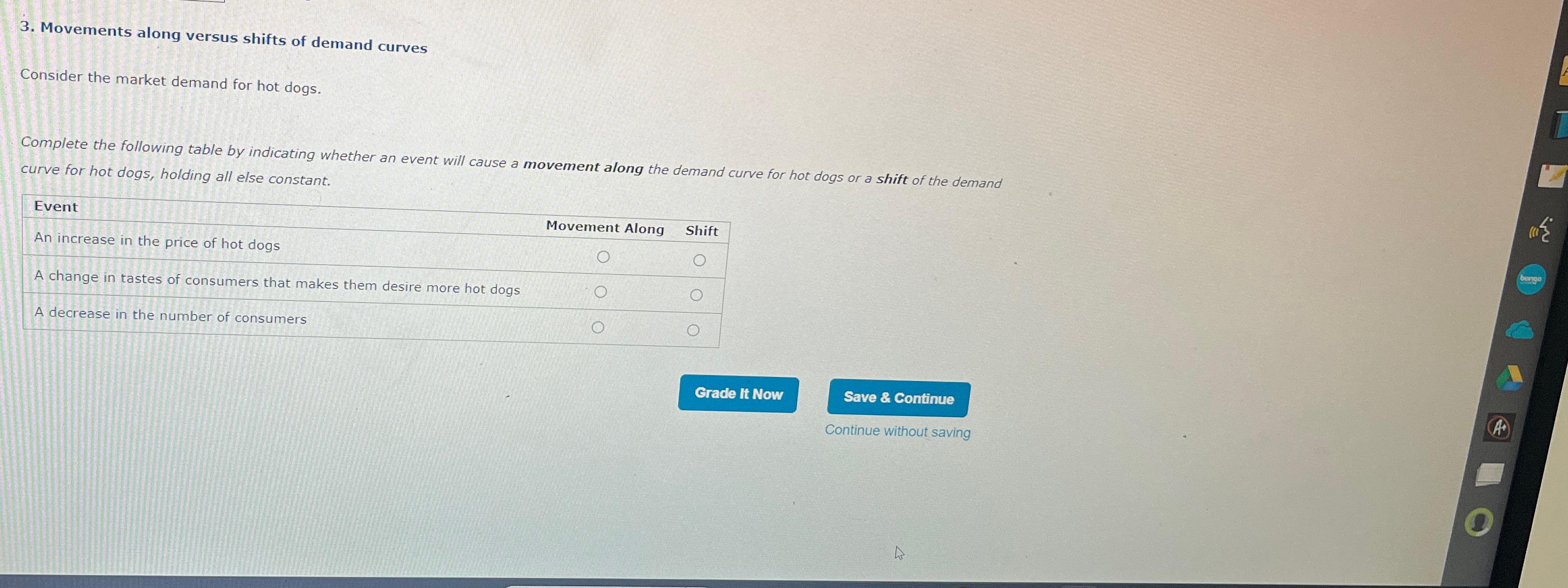Solved Movements along versus shifts of demand | Chegg.com