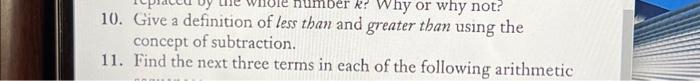 Solved 10. Give a definition of less than and greater than | Chegg.com