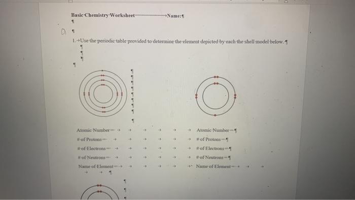 Solved Basic-Chemistry Worksheet Name: 1 1. → Use the | Chegg.com
