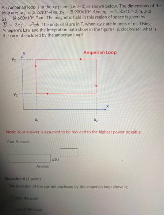 Solved An Amperian loop is in the xy plane (i.e. z=0) as | Chegg.com
