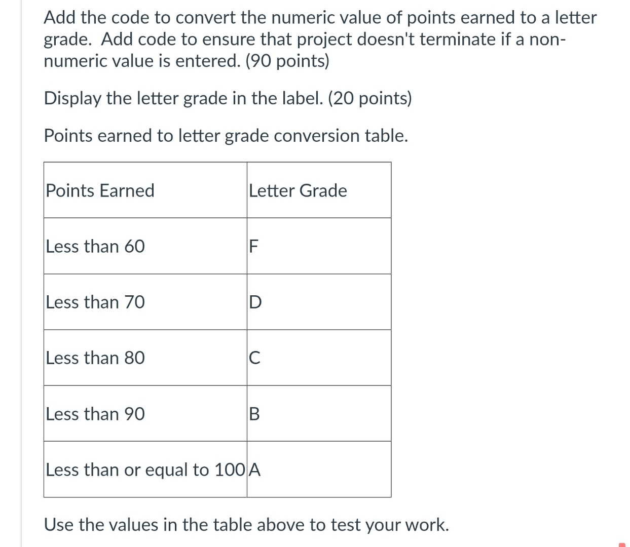 Solved Add the code to convert the numeric value of points | Chegg.com