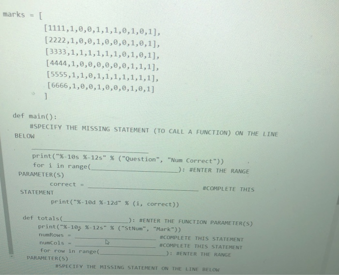 Solved Complete the program shown below to solve the | Chegg.com