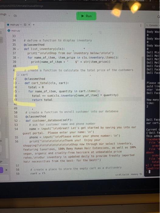 Solved main.py 4. Wureate a function to calculate the total | Chegg.com