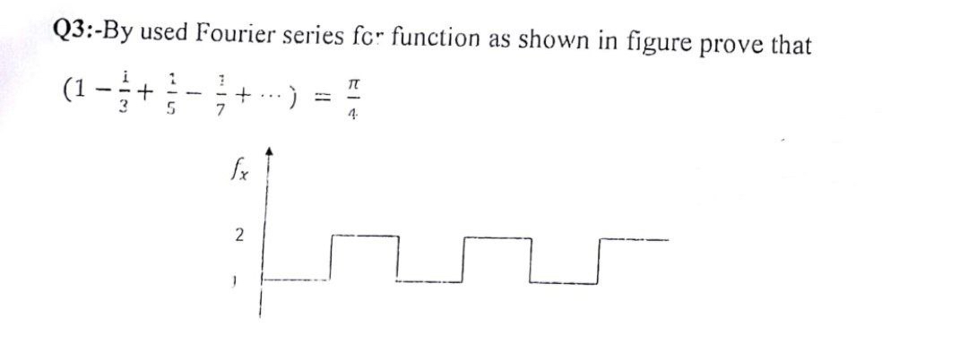 Solved Q3:-By used Fourier series fc? ﻿function as shown in | Chegg.com